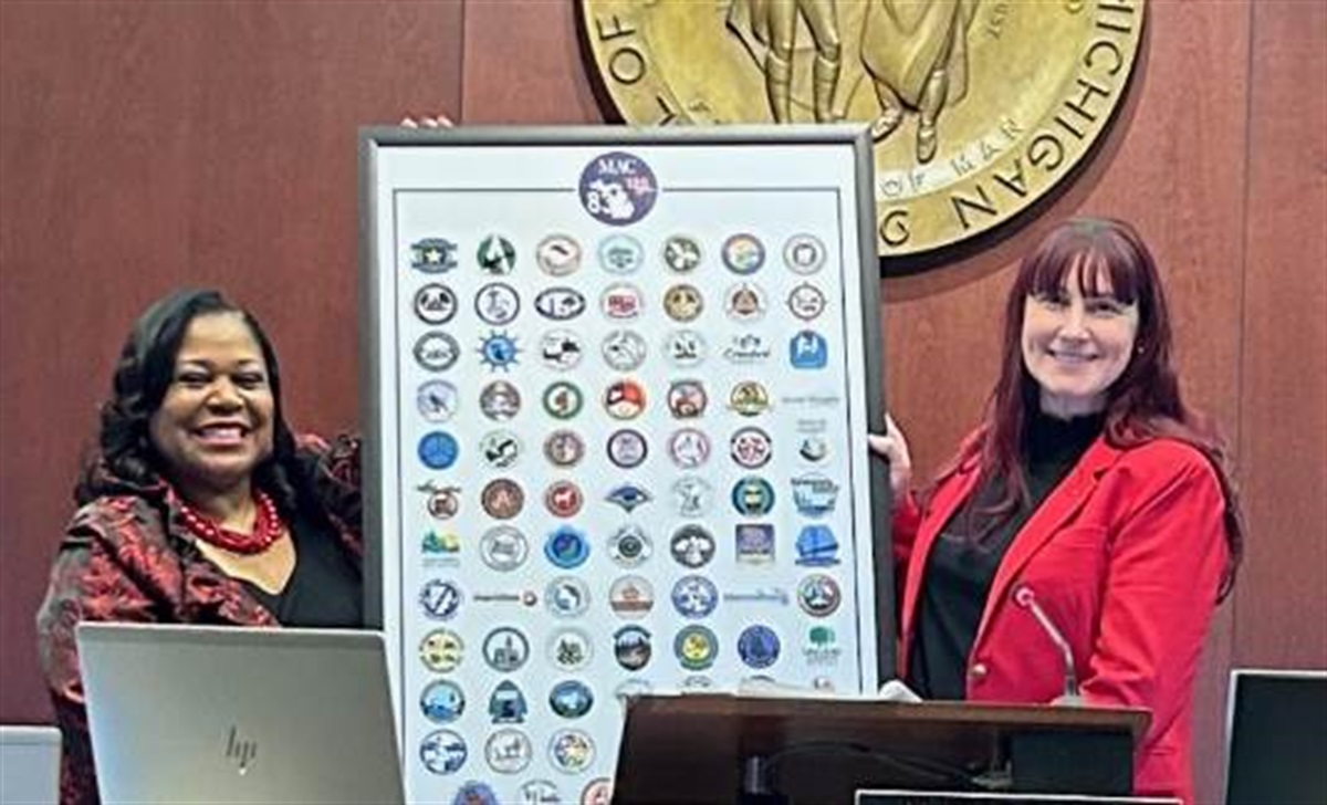 Commission receives poster with seals of all Michigan counties - Wayne ...